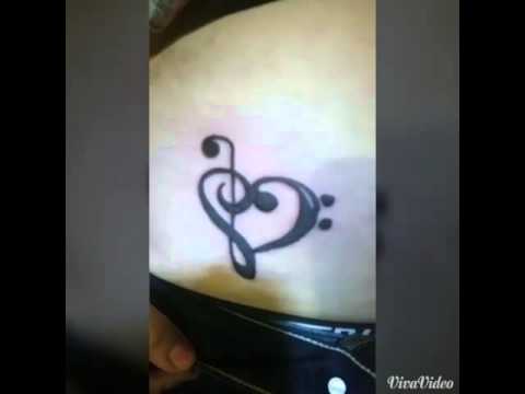 Music Note hart tattoo
