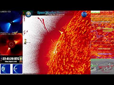 Massive Prominence Eruption not projected towards Earth, 5 August, 2022.