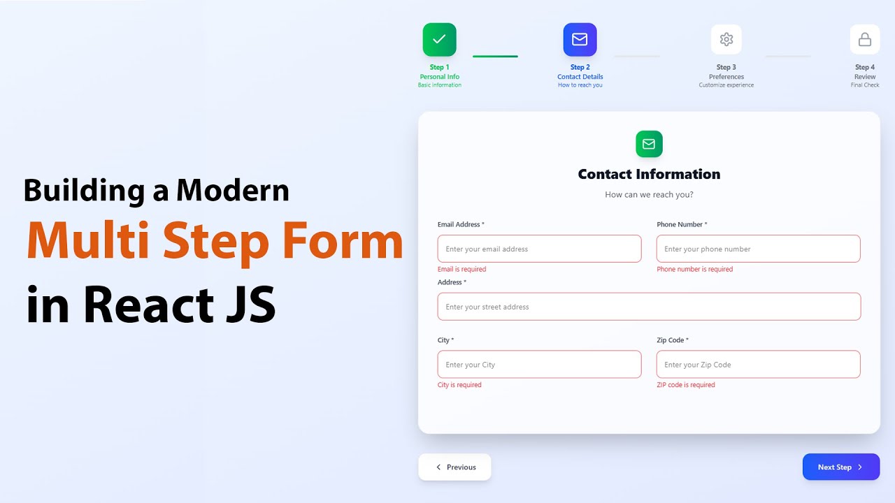 Create a Multi-Step Form with React JS