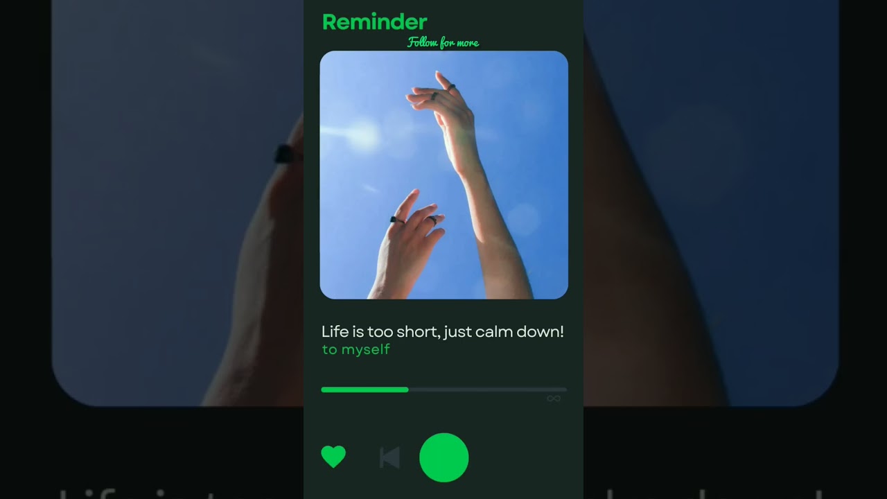 Reminder Motivational Quote Music Player Phone Wallpaper #youtubeshorts #viral #shorts