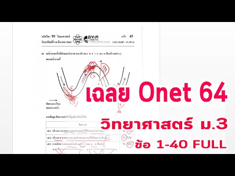 19 เฉลยข้อสอบโอเน็ต Onet วิทยาศาสตร์ ม.3 ปี 2564 ข้อ1-40 FULL