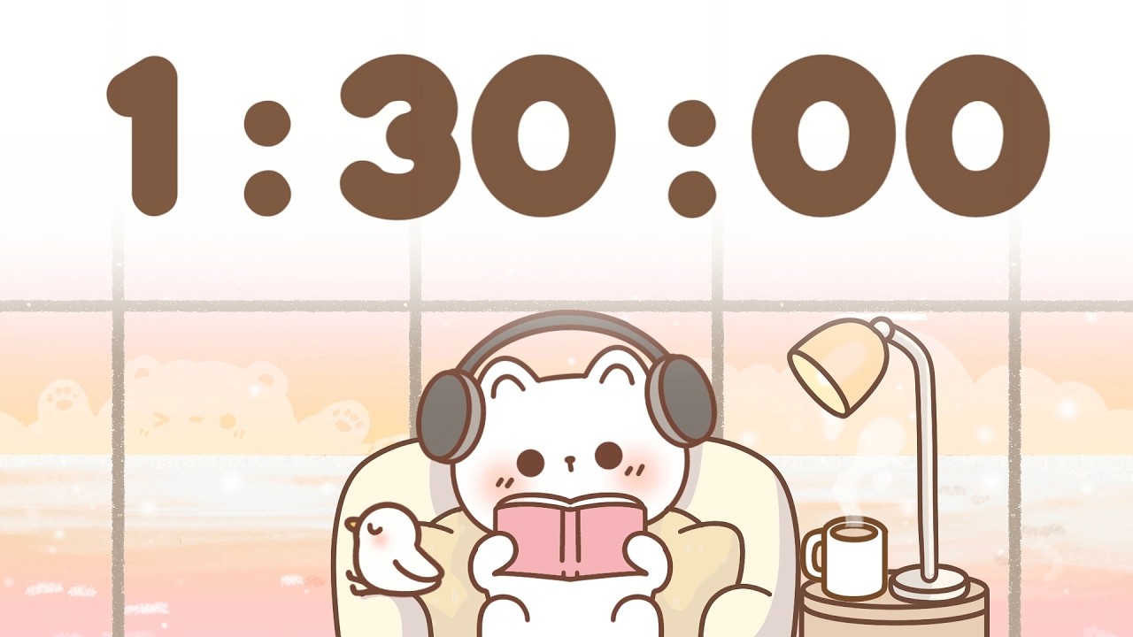 90 Minute Timer 🐱 1 hour 30 minute Study Timer for Classroom Focus