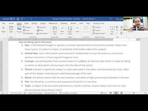 Central Idea and Theme Vocab 1