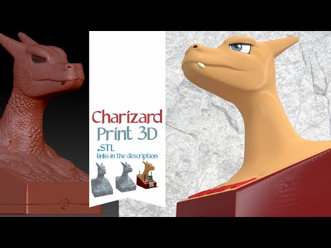 Download STL file V1.5 Pokémon Bust No. 006 Charizard For 3D Printing ...