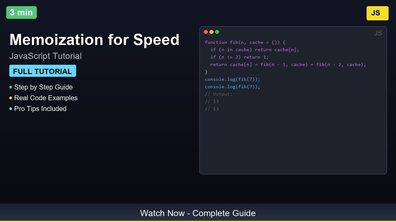 🎓 Memoization for Speed - Complete JavaScript Tutorial