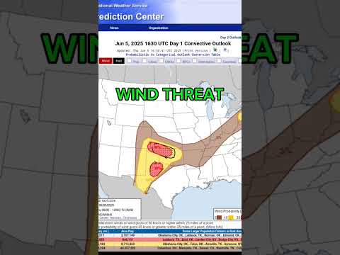 Severe Weather Outlook 6/5/25 #fyp #severeweather #outlook #tornado #hail #wind #risk