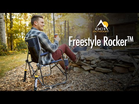 GCI Outdoor Freestyle Rocker with Side Table Rocker Chair - Heathered ...