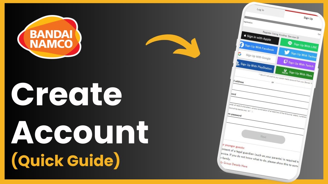 How To Create A Bandai Namco Account !