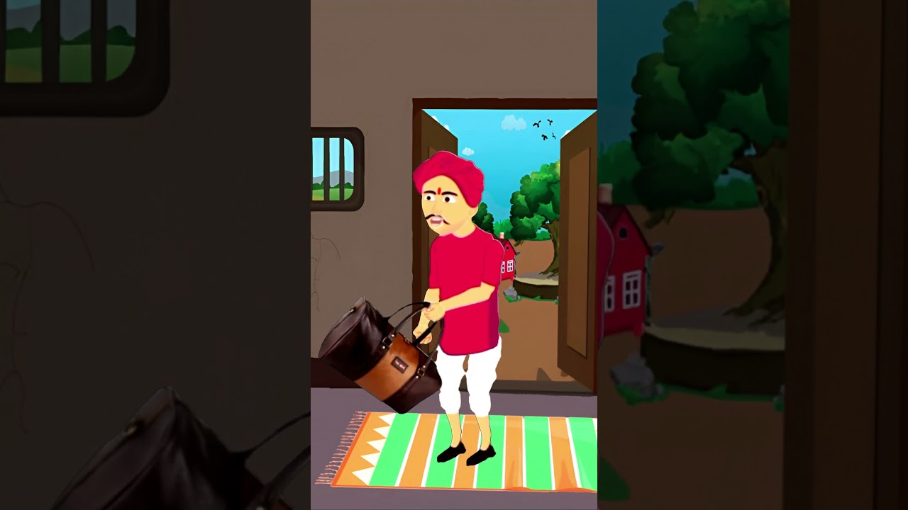 Village man holding bag and talking #chromatoons #freetouse #cartoonchannel #shorts #cartoon