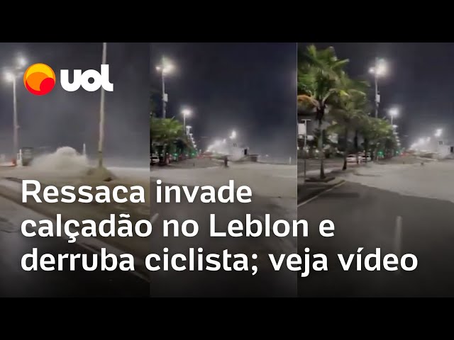 Vídeo: Ressaca deixa mar revolto e faz ondas invadirem avenida no Rio