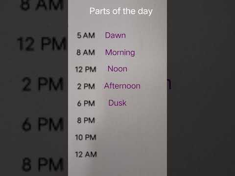 Parts of the day #freeadvice (Dawn, Morning, Noon, Afternoon, Dusk, Evening, Night, Midnight)