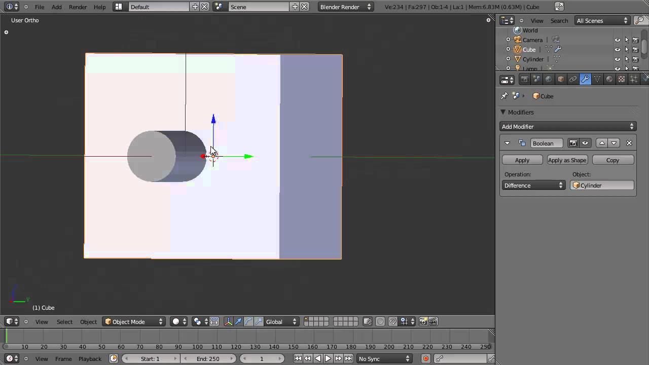 Blender: Using the Boolean Modifier - Tip