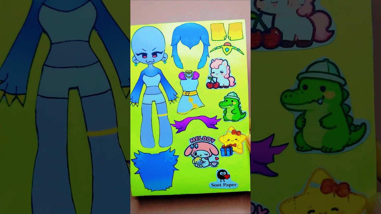 Galaxy Princess Paper Doll 💙✨ DIY Chibi Craft #art #drawing #doodle #paperdoll #diy #unboxing