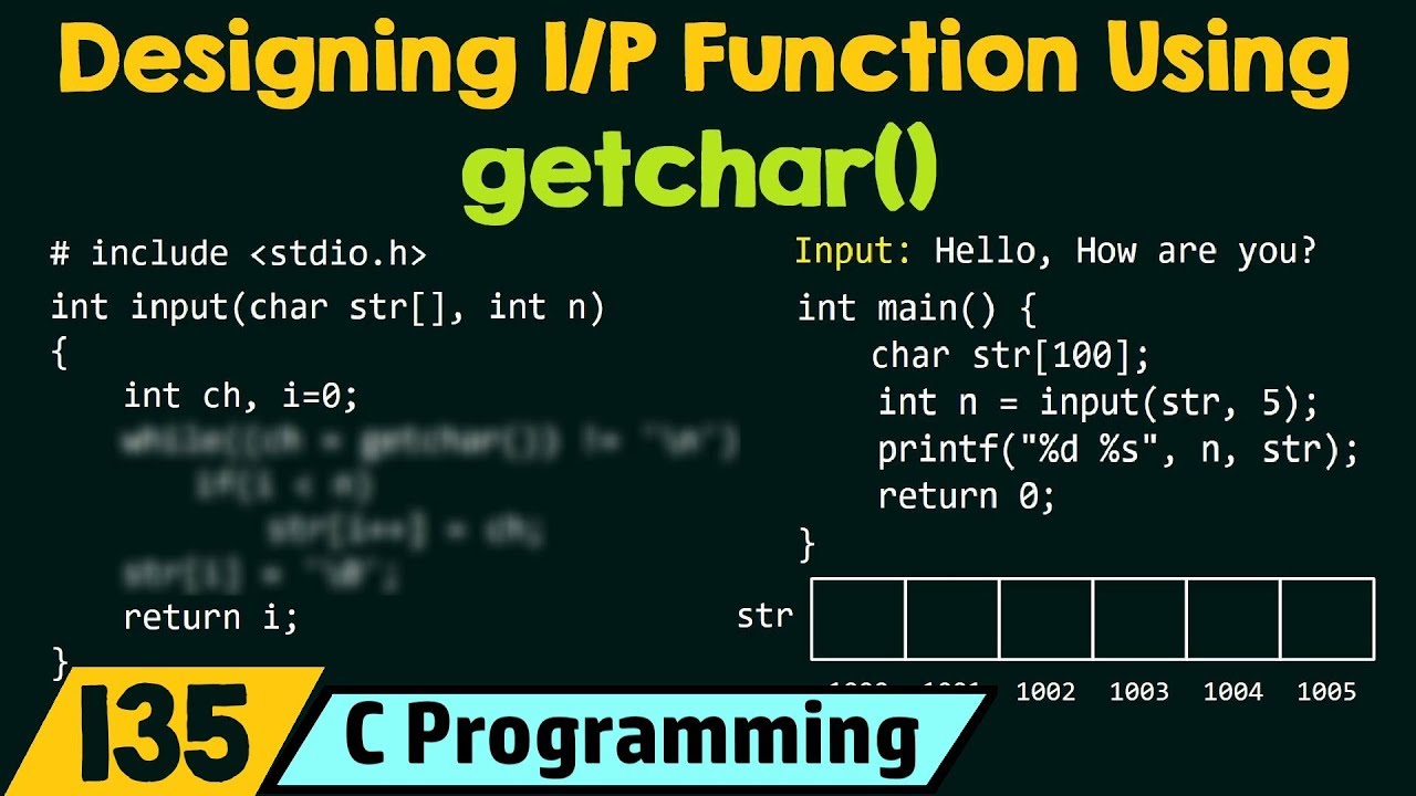 Designing The Input Function using getchar()