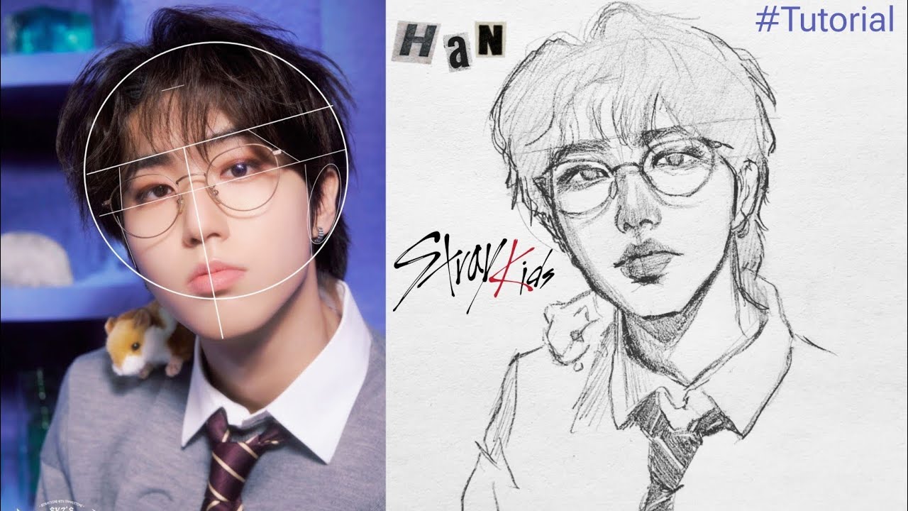 [SKZ] How to Draw Han Jisung Stray Kids step by step using Loomis Method