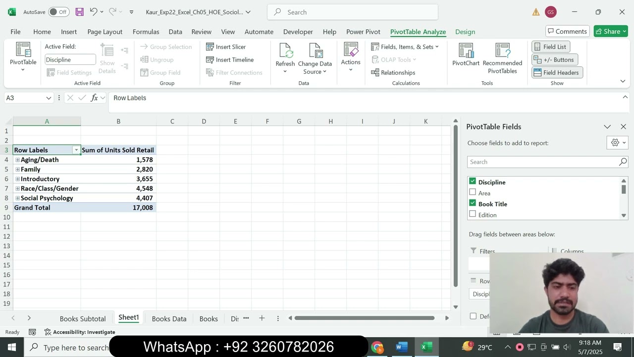 Exp22_Excel_Ch05_HOE - Sociology 1.1 | Excel Chapter 5 Hands-On Exercise –Sociology | Excel Ch05 HOE