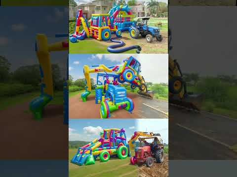 "Truck, Snake aur JCB Ban Gaye Gubbara!"???? #truck #jcb #snake #shortvideos