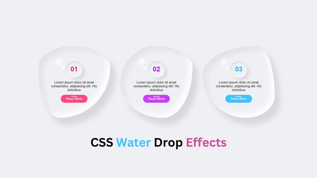 CSS Water Drop Effects | CSS Card Hover Effects