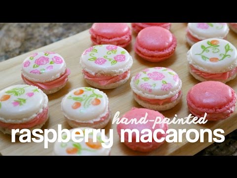 Hand-Painted Raspberry Macarons | rachel republic