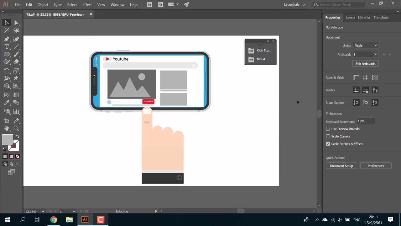 Subscribe Button Vector Design Adobe illustrator Practice