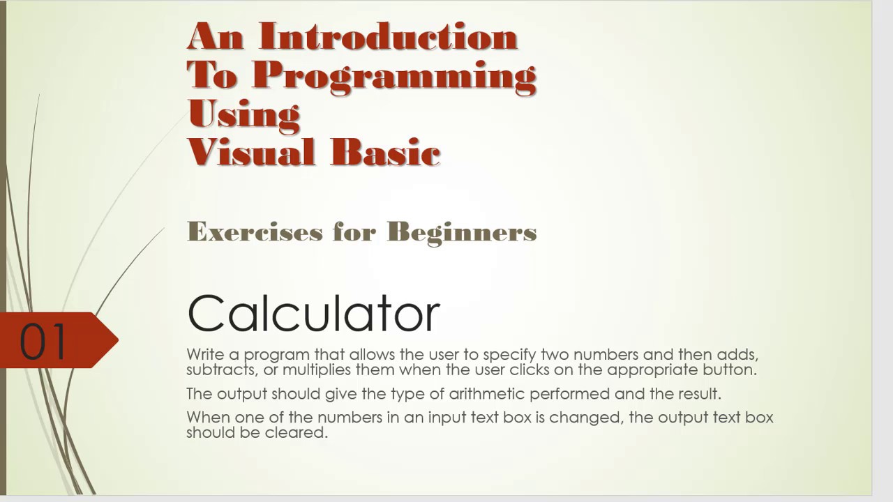 Introduction To Programming Using Visual Basic - Calculator