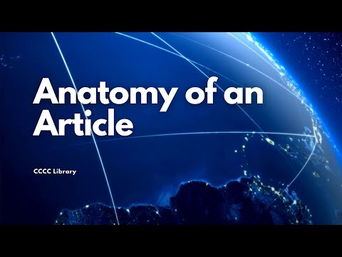 Anatomy of an Article