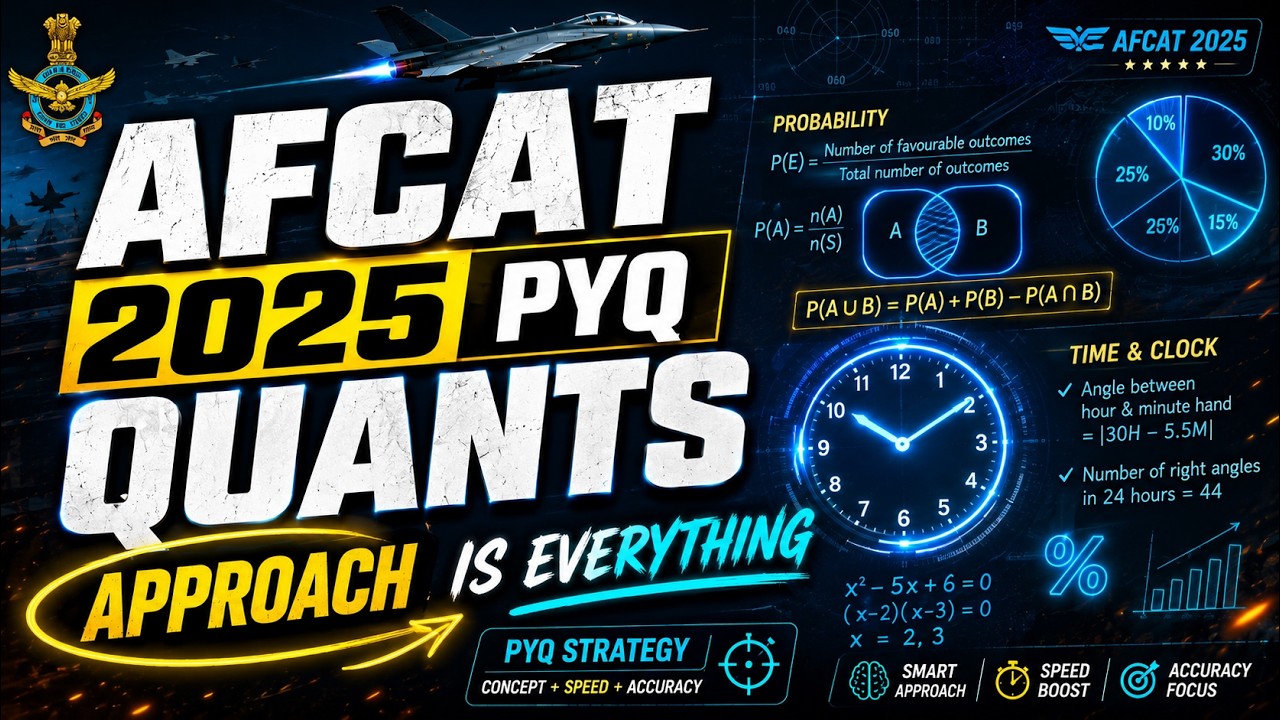 AFCAT 2025 Quant PYQs Explained | Approach Is Everything 🚀