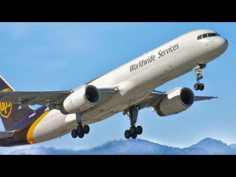 2 MINUTES of HEAVY WIND Departures at Ontario Airport California [KONT/ONT]