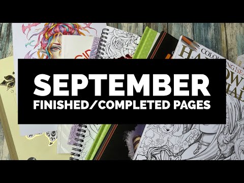 September Finished/Completed Colouring Pages