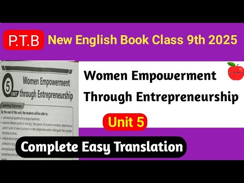 Women Empowerment Through Entrepreneurship Translation | Ptb English Class 9 unit Unit 5