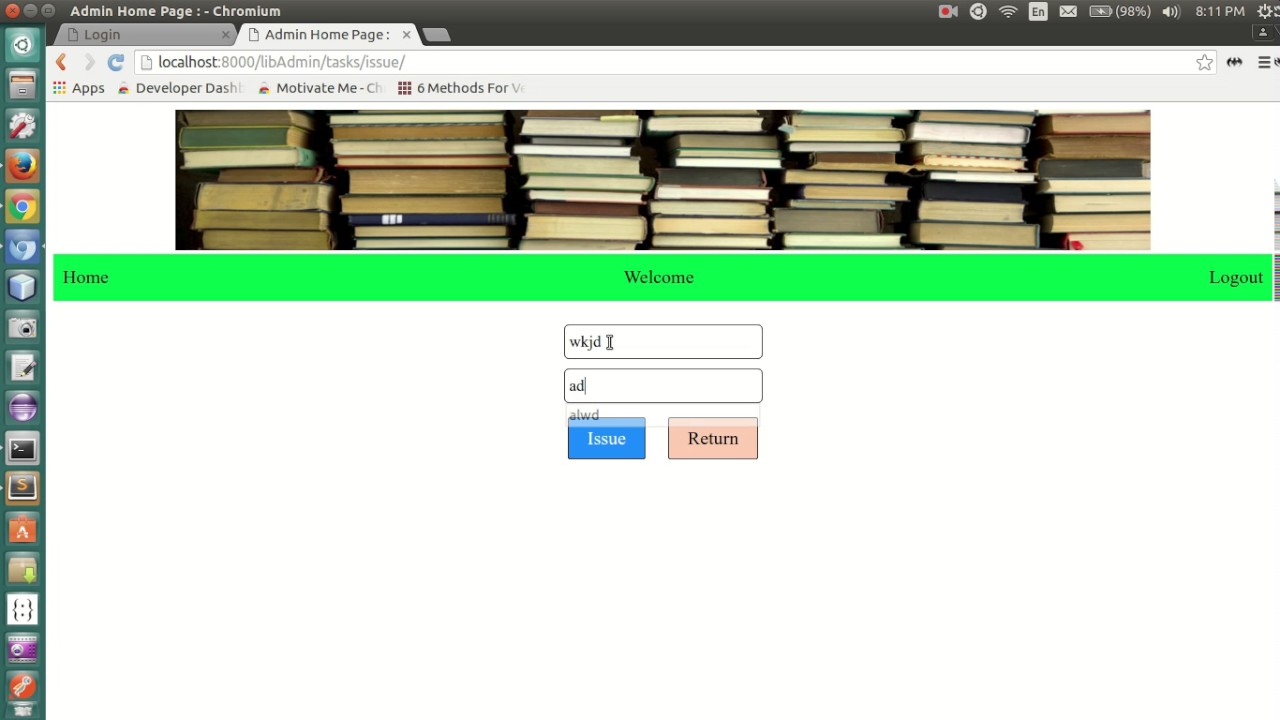 library management system django python: