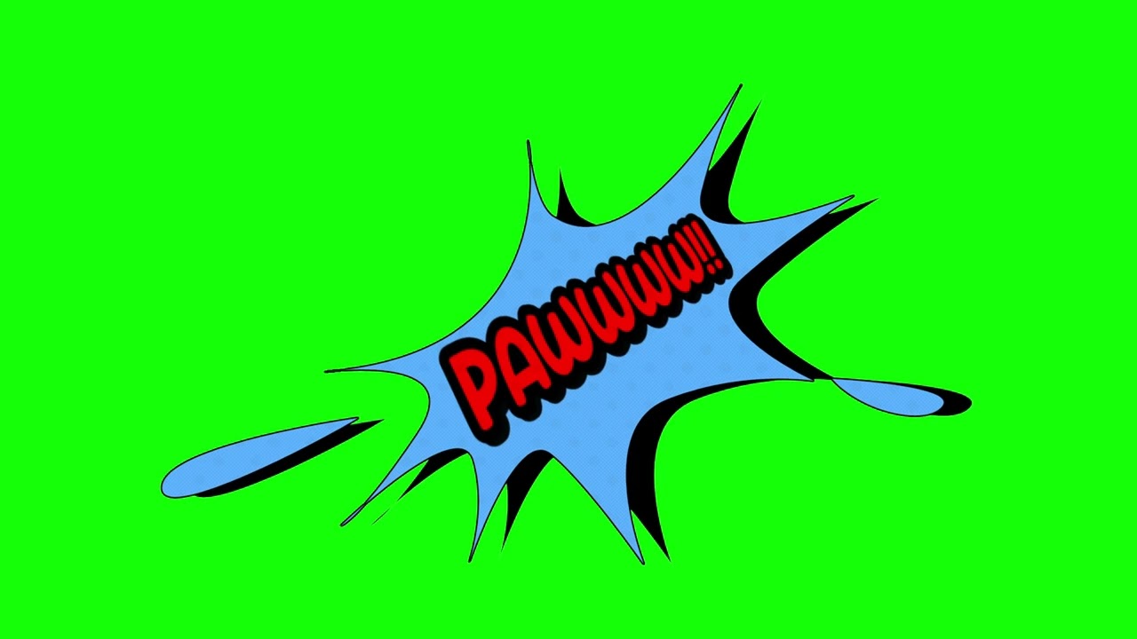 Pawwww! Comic Speech Bubble on Green Screen Background | 4K | FREE TO USE