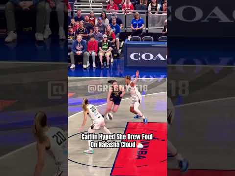 Caitlin drew the foul on Natasha Cloud and was hyped #wnba #basketball #caitlinclark