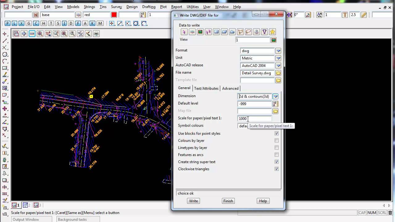 12d Model Survey - 30.0 Exporting The Data To CAD