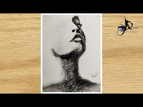 How to draw sad girl sketch easy drawing by pencil - alone girl drawing art step by step