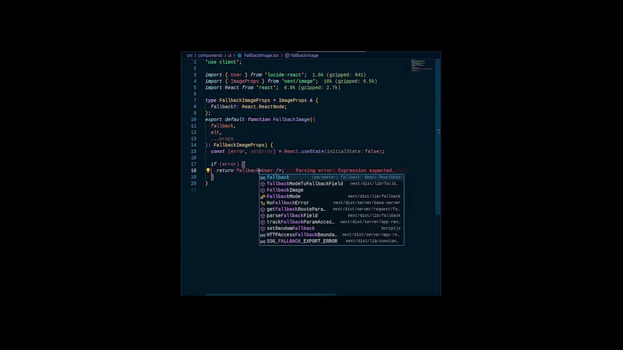 Custom Fallback Image Component React + Next.js #webdevelopment #coding