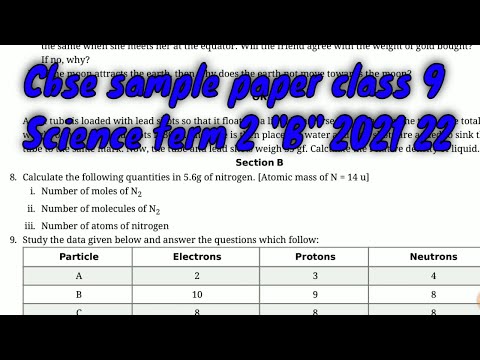 cbse sample paper class 9 science " B " term 2 2021 22 pdf download