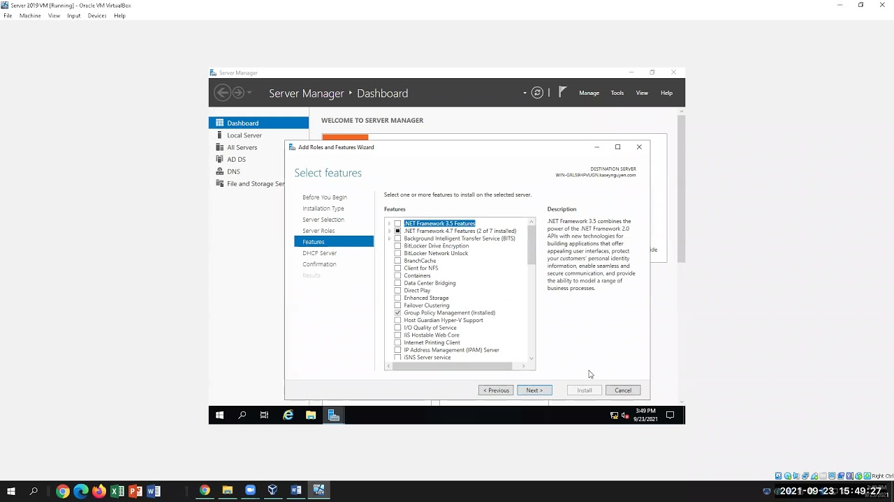 CIS40A Lab 5-2: Install DHCP on Server 2019