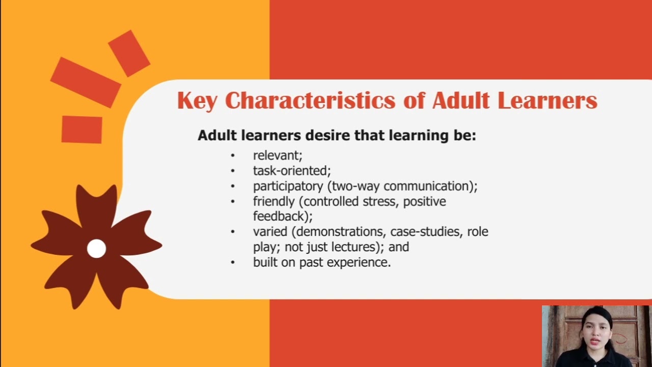 COMPETENCY - BASED LEARNING MATERIALS: PLANNING TRAINING SESSION (TRAINEES CHARACTERISTICS