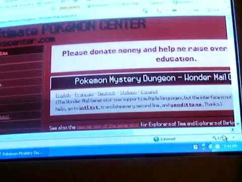 Pokemon Mystery Dungeon Explorers of Darkness/Time: Wonder Mail Generator