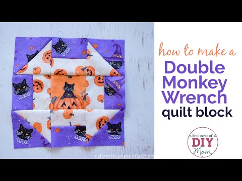 Double Monkey Wrench Quilt Block (also known as Churn Dash)