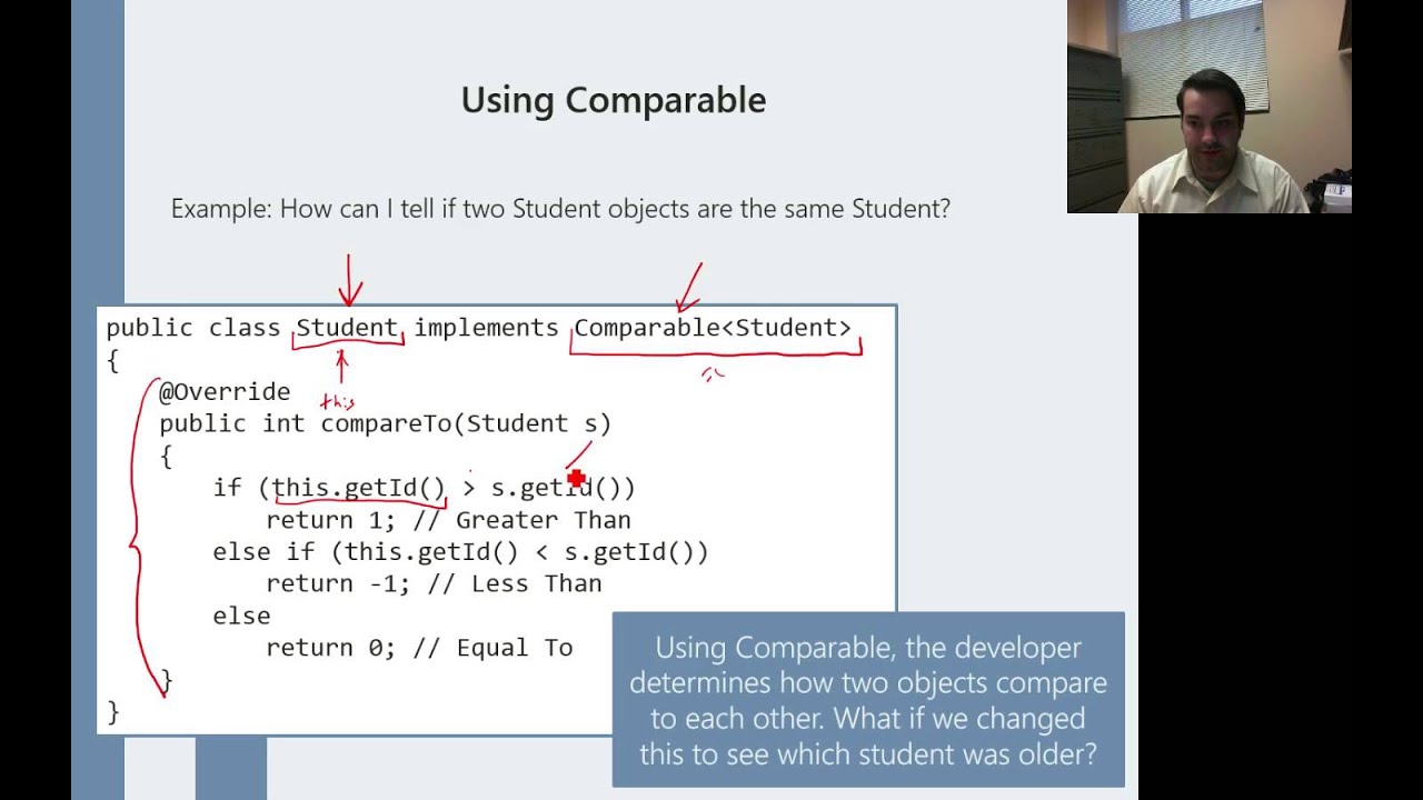 Implementing the Comparable Interface