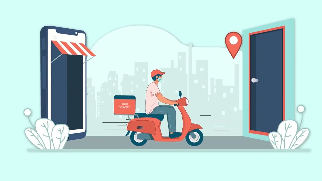 Food Delivery Animated Scene Pack - Elements | After Effect Template