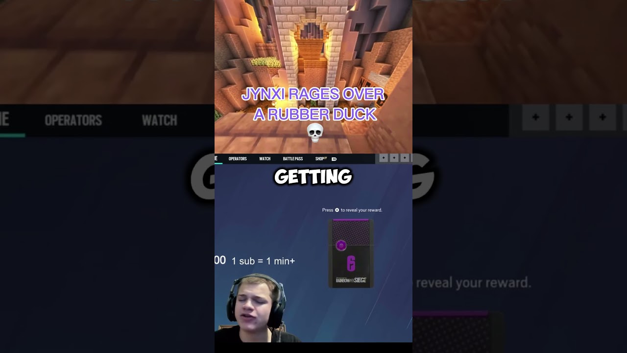 Jynxi rages over rubber duck💀 #Jynxi #streamers #rage #rainbowsixsiege #caseoh