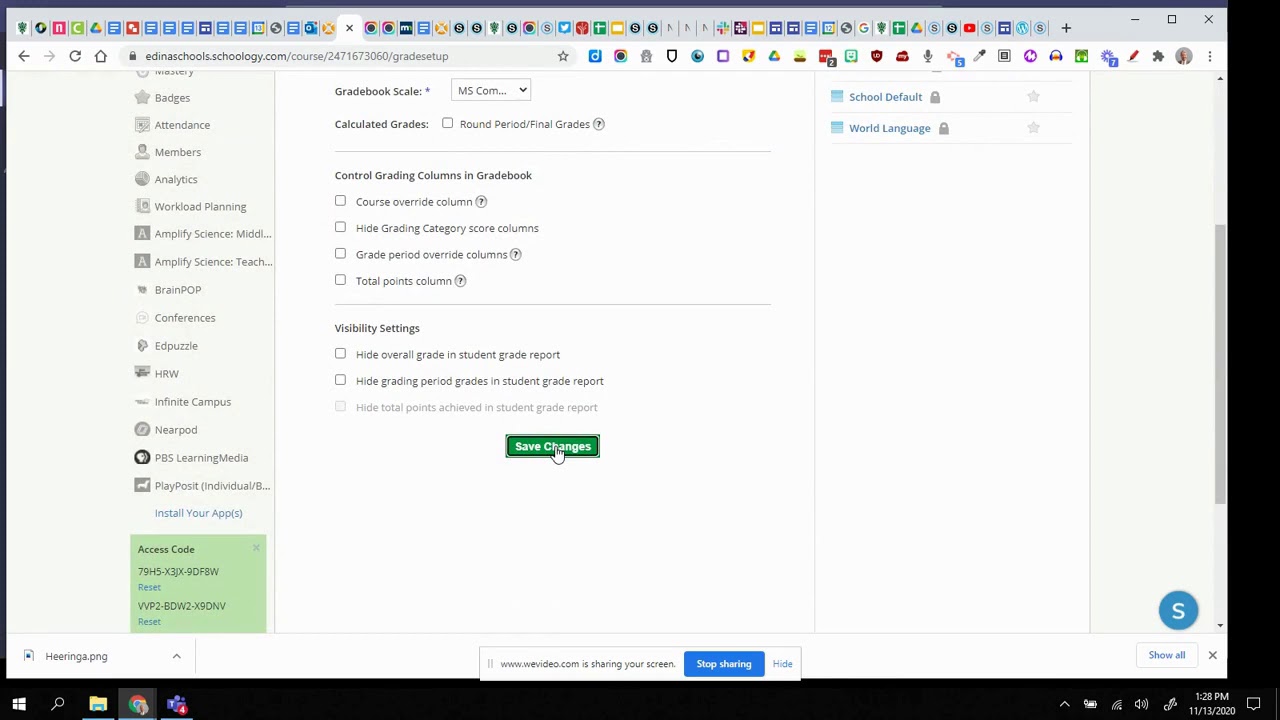 MS Competency Grade Scale Setup