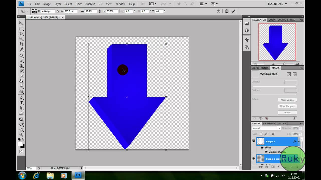 Photoshop Tutorial: 3D Glossy Arrow