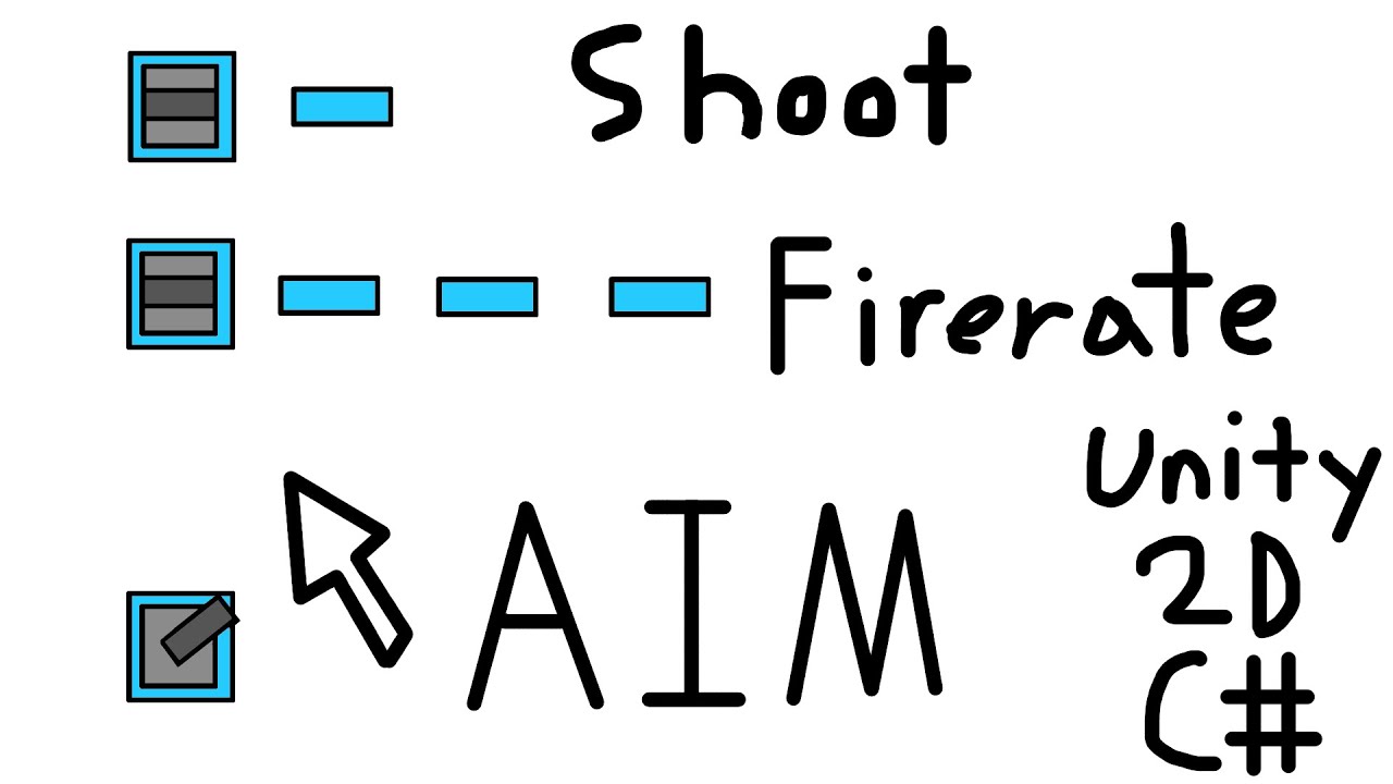 Shoot, Firerate, Aim at Mouse in Unity2D