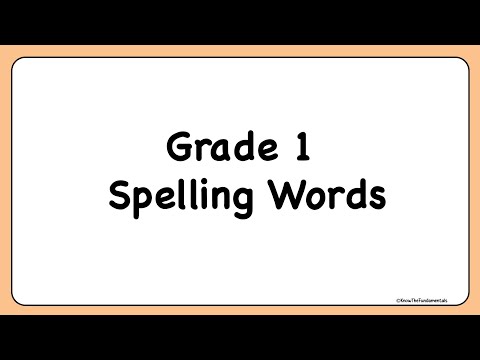 Grade 1 Spelling Words For Kids || 1st Grade Spell Bee Words || Class 1 Vocabulary List - Part 1