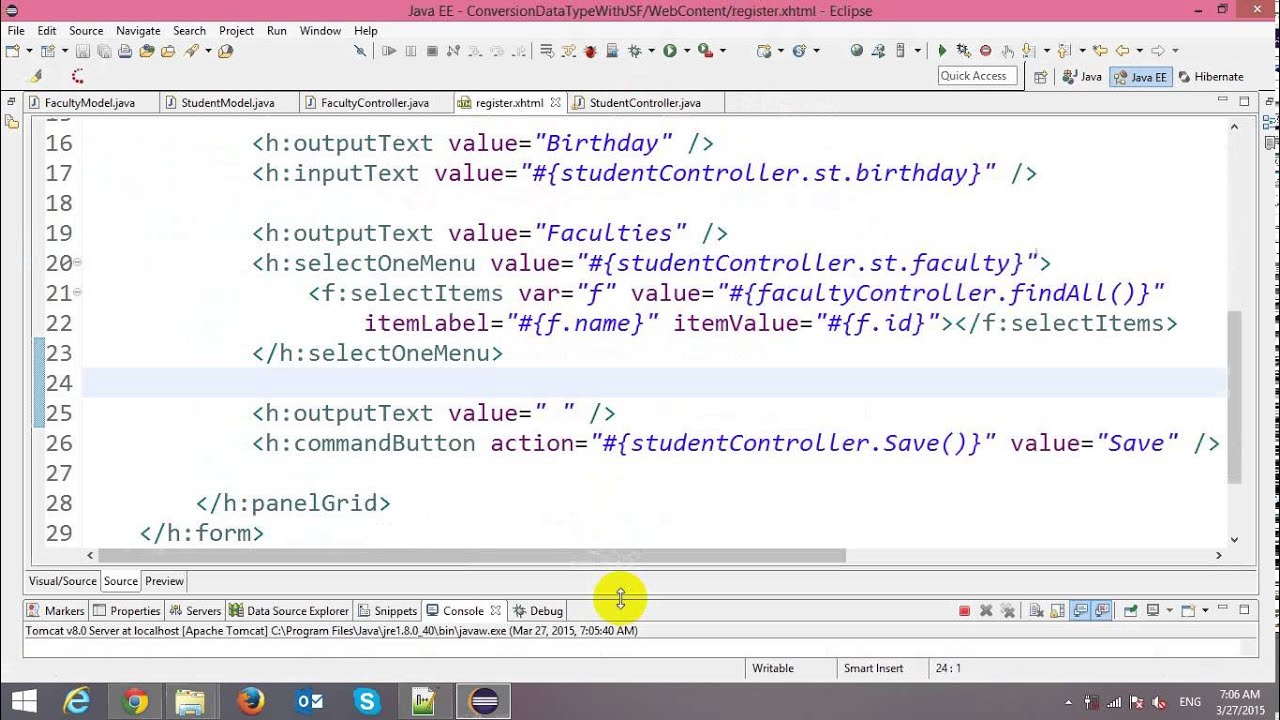 Conversion Data Type in JSF Framework and Hibernate