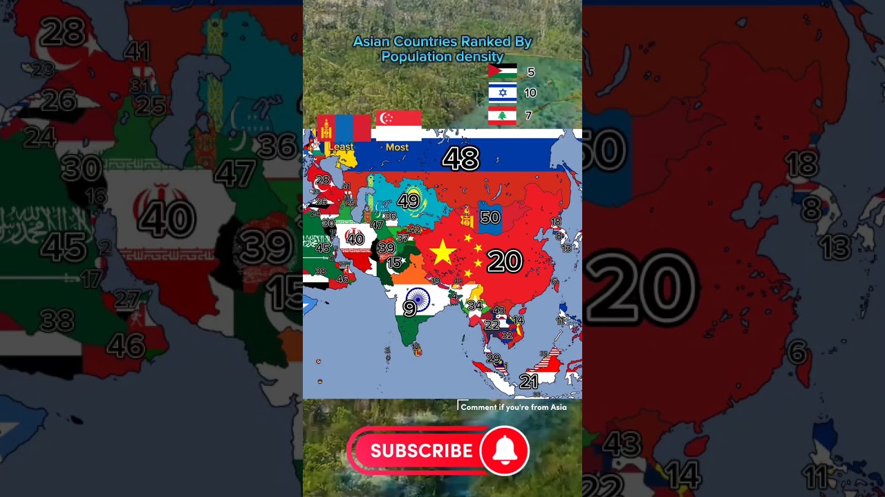 Asian Countries Ranked By Population Density